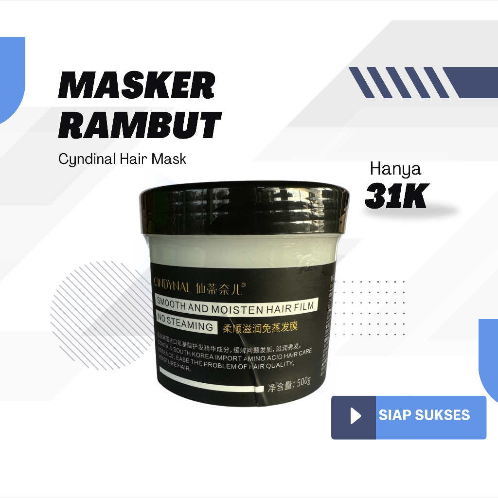 Jual Hair Mask Pelurus Rambut Perawatan Smooting and Smoot Cindynal ...