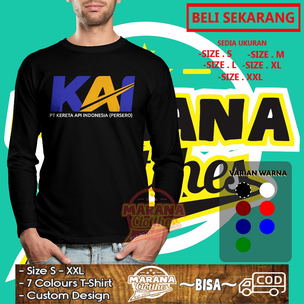 Jual Kaos PT KAI Kereta Api Indonesia Logo Lengan panjang Baru Baju ...