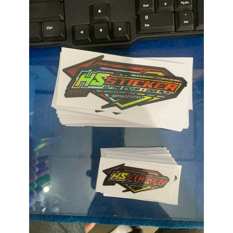 Jual stiker toko custom print cut laminasi hologram | Shopee Indonesia