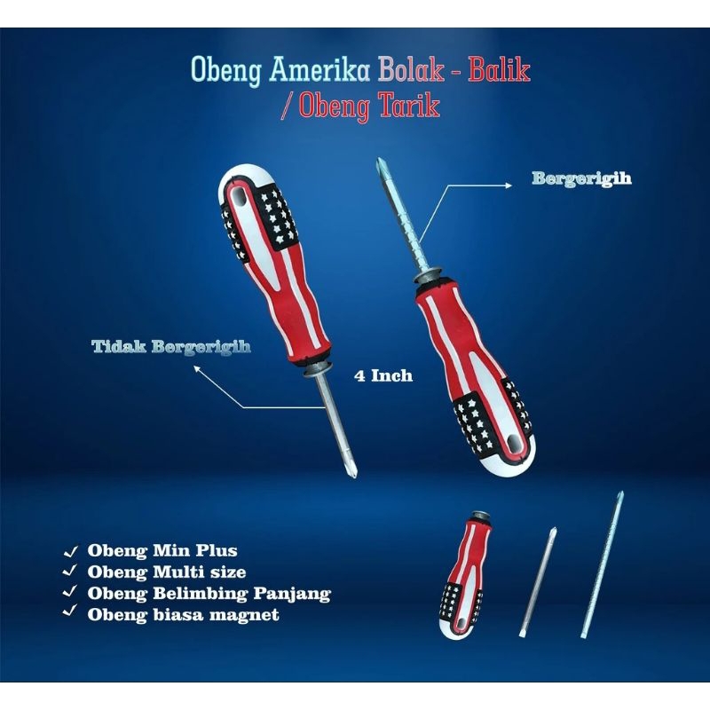 Jual Obeng bolak balik min plus / 1Buah Obeng Amerika Murah | Shopee ...