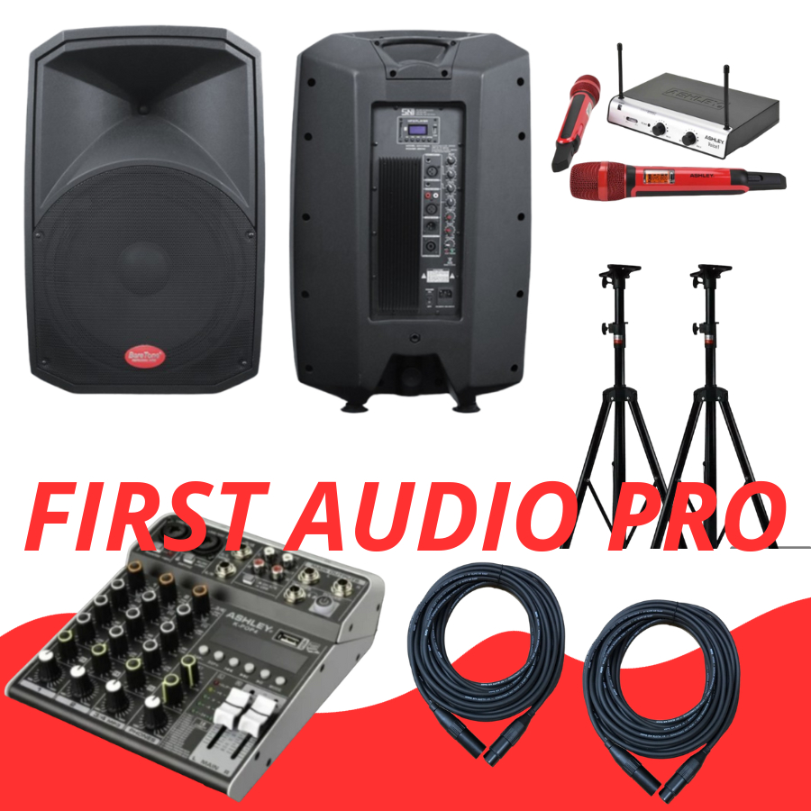 Jual Paket speaker aktif baretone max 12ma + Mixer ashley kpop4 ...