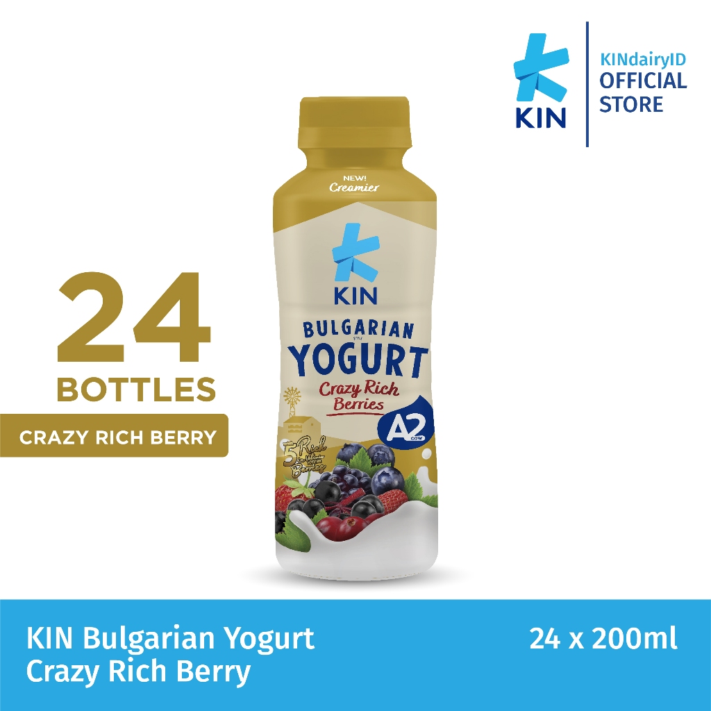 Jual KIN Bulgarian Yogurt Crazy Rich Berry 24x200 ml | Shopee Indonesia