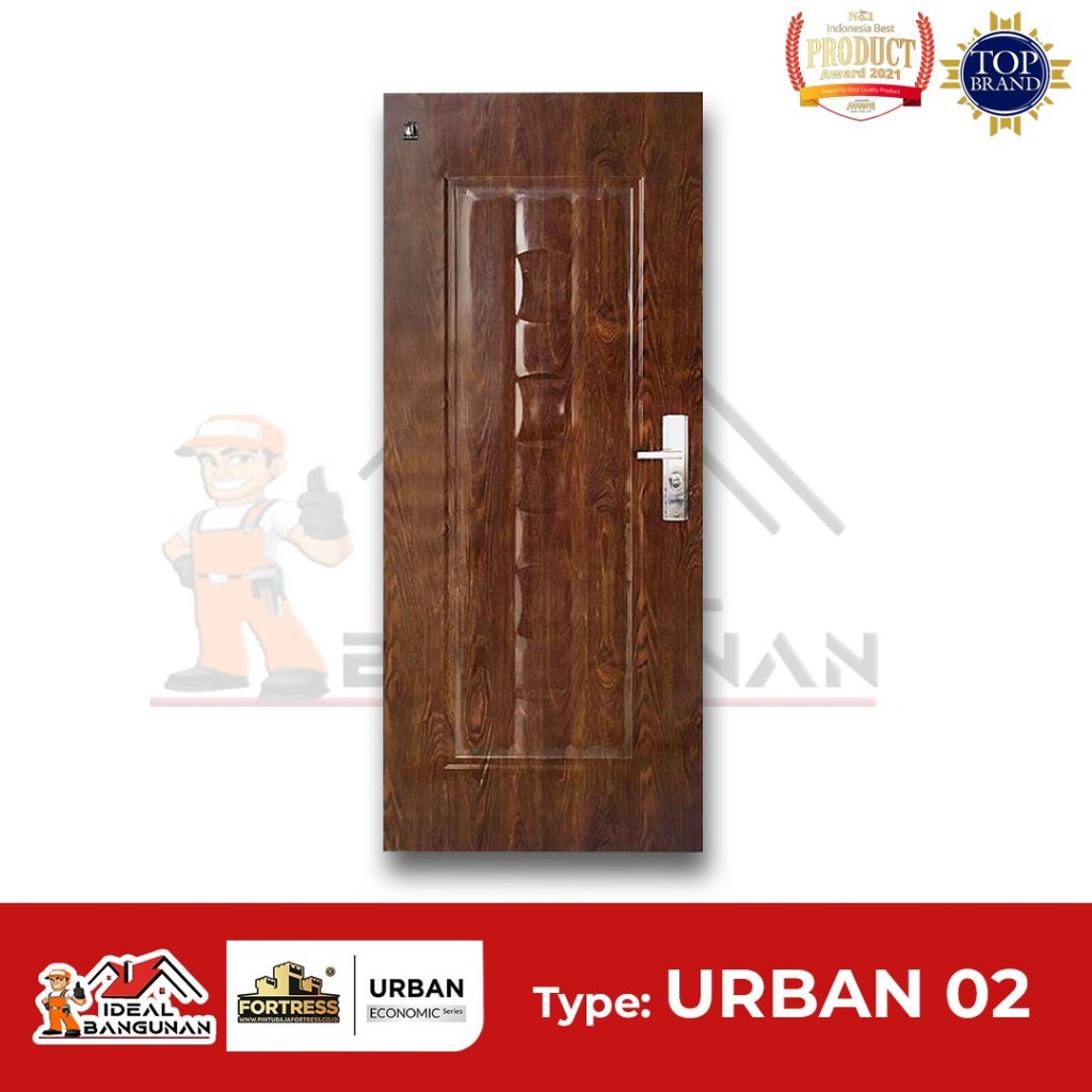 Jual PINTU BAJA FORTRESS TYPE URBAN 02 UK 80X210X4CM TEBAL PINTU 0.4 ...