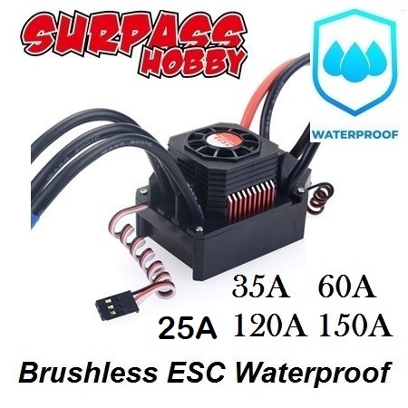 Jual Surpass Hobby 25A 35A 60A 80A 120A 150A ESC Brushless Waterproof ...