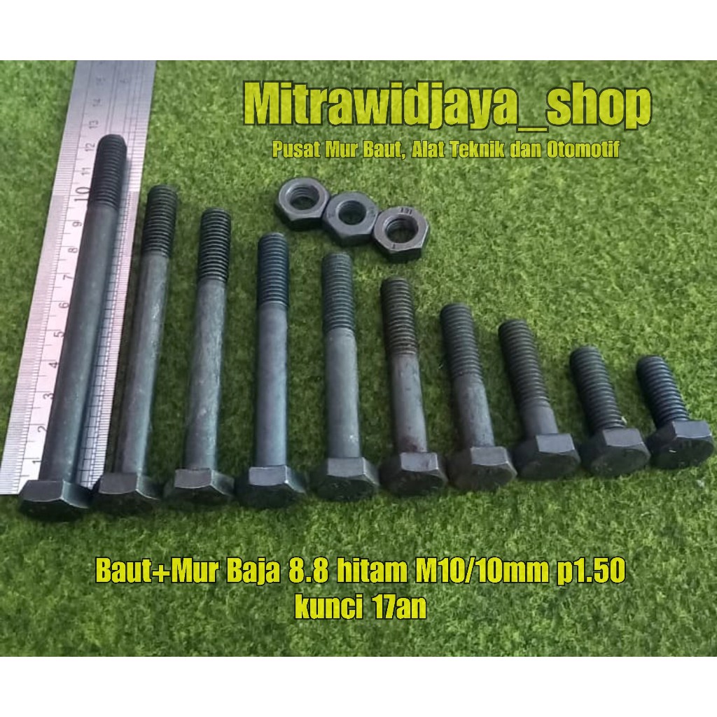 Jual Baut baja 8.8 kunci 14 17 baut baja M10 baut kunci 17an panjang 3cm 4cm 5cm 6cm 7cm 8cm 9cm ...