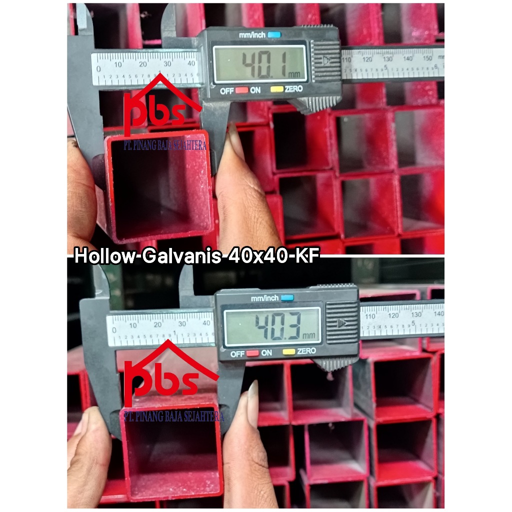 Jual BESI HOLLOW GALVANIS 4 cm (40x40) x 6 meter, Tebal 1 mm 1.2mm 1 ...