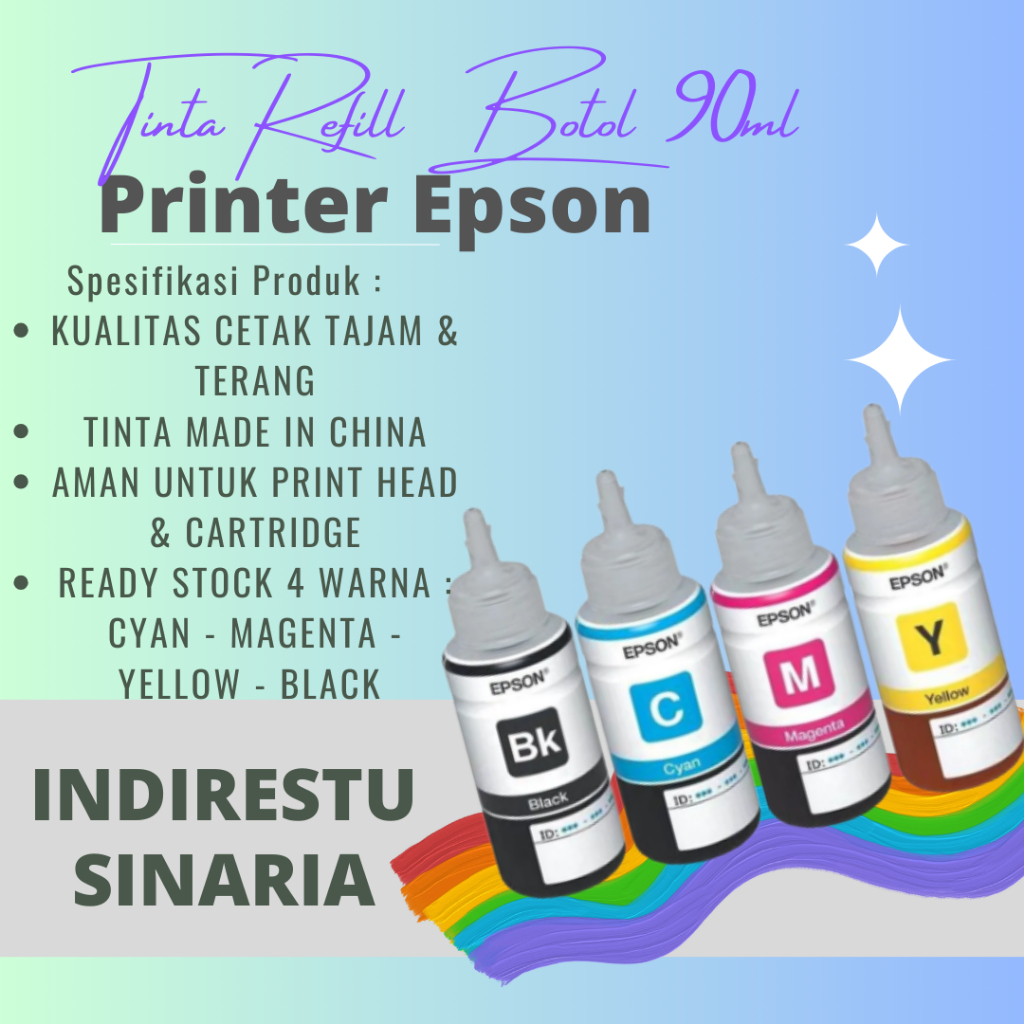 Jual Tinta Universal Printer Epson 90ml Ink Dye Base Refill Printer ...