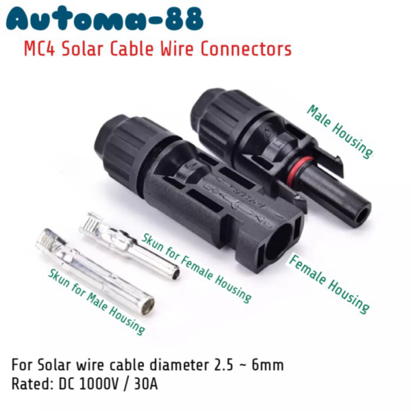 Jual MC4 soket konektor kabel PLTS IP67 sepasang male-female solar ...