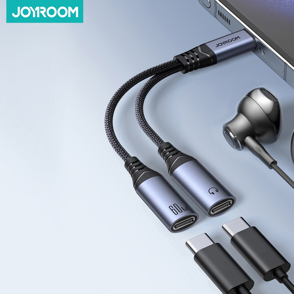 Jual JOYROOM Adapter Audio Converter 2in1 Type C 3.5mm With Call | Shopee Indonesia