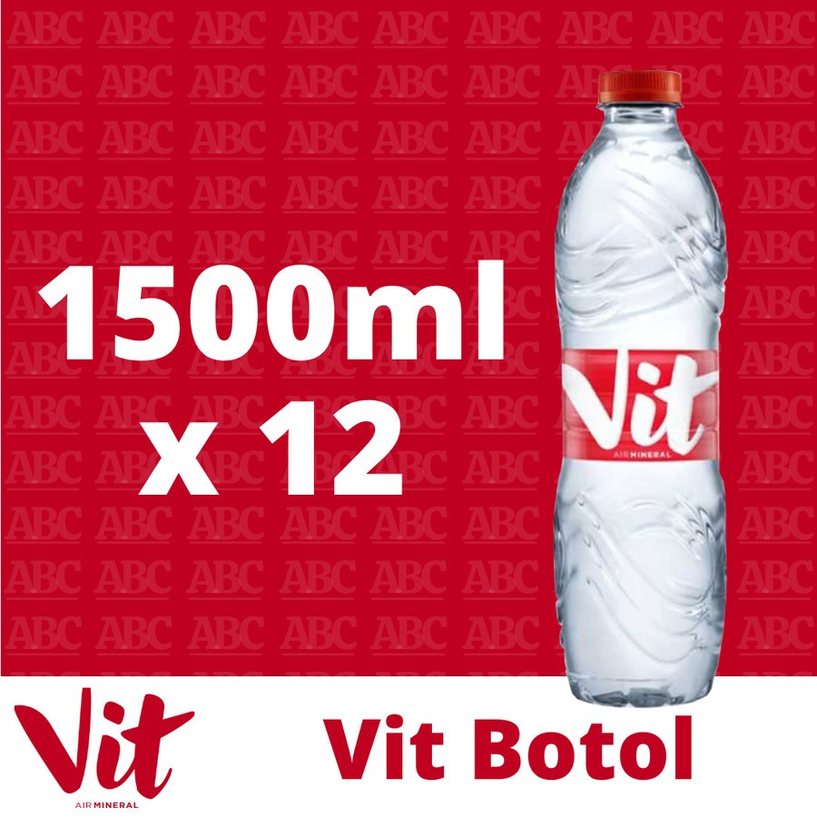 Jual Vit | 1500 ml x 12 | Botol Besar | 1.5 Liter | 1,5 Liter | Air ...