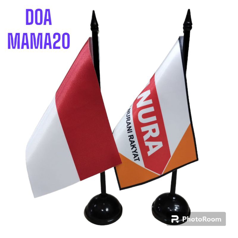 Jual tiang kayu meja set sama bendera merah putih dan HANURA | Shopee ...