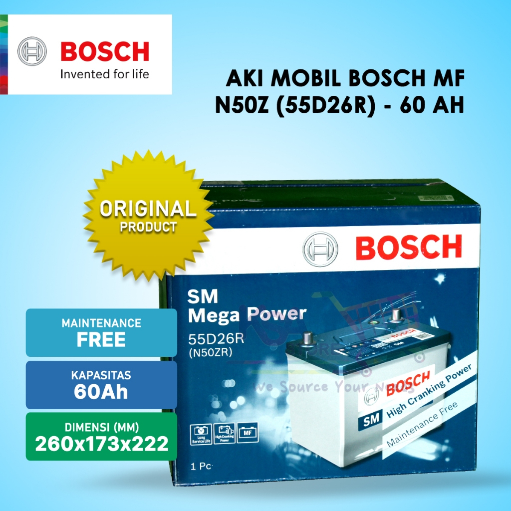 Jual Aki Mobil BOSCH MF N50Z (55D26R) - 60 Ah - KIJANG | Shopee Indonesia