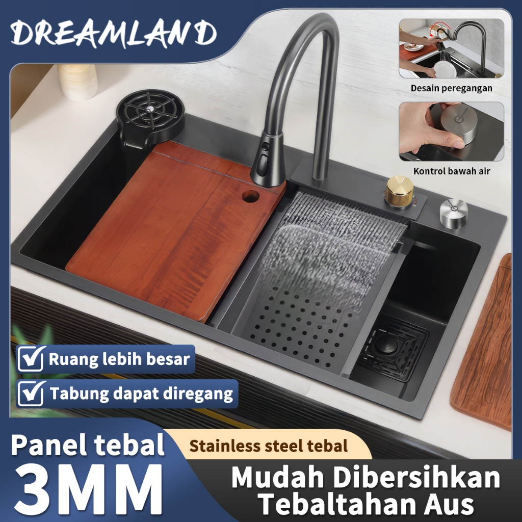 Jual Kitchen Sink Bak Cuci Piring Stainless Warna Hitam /Bak cuci ...