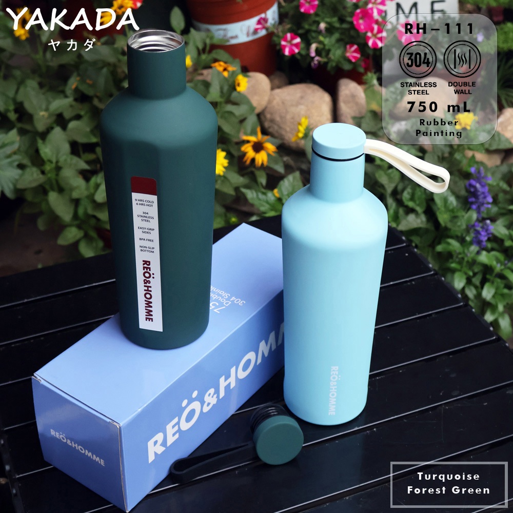 Jual Yakada Botol Minum Stainless RH111 Ruber Stainless 750 ML Hot ...