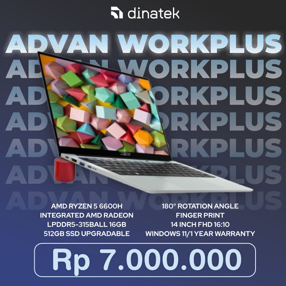 Jual ADVAN Laptop Workplus AMD RYZEN 5 6600H 16GB 512GB | Shopee Indonesia