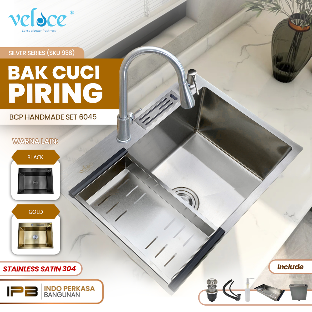 Jual VELOCE Stainless Steel Kitchen sink Ukuran 6045 Modern Kitchen ...