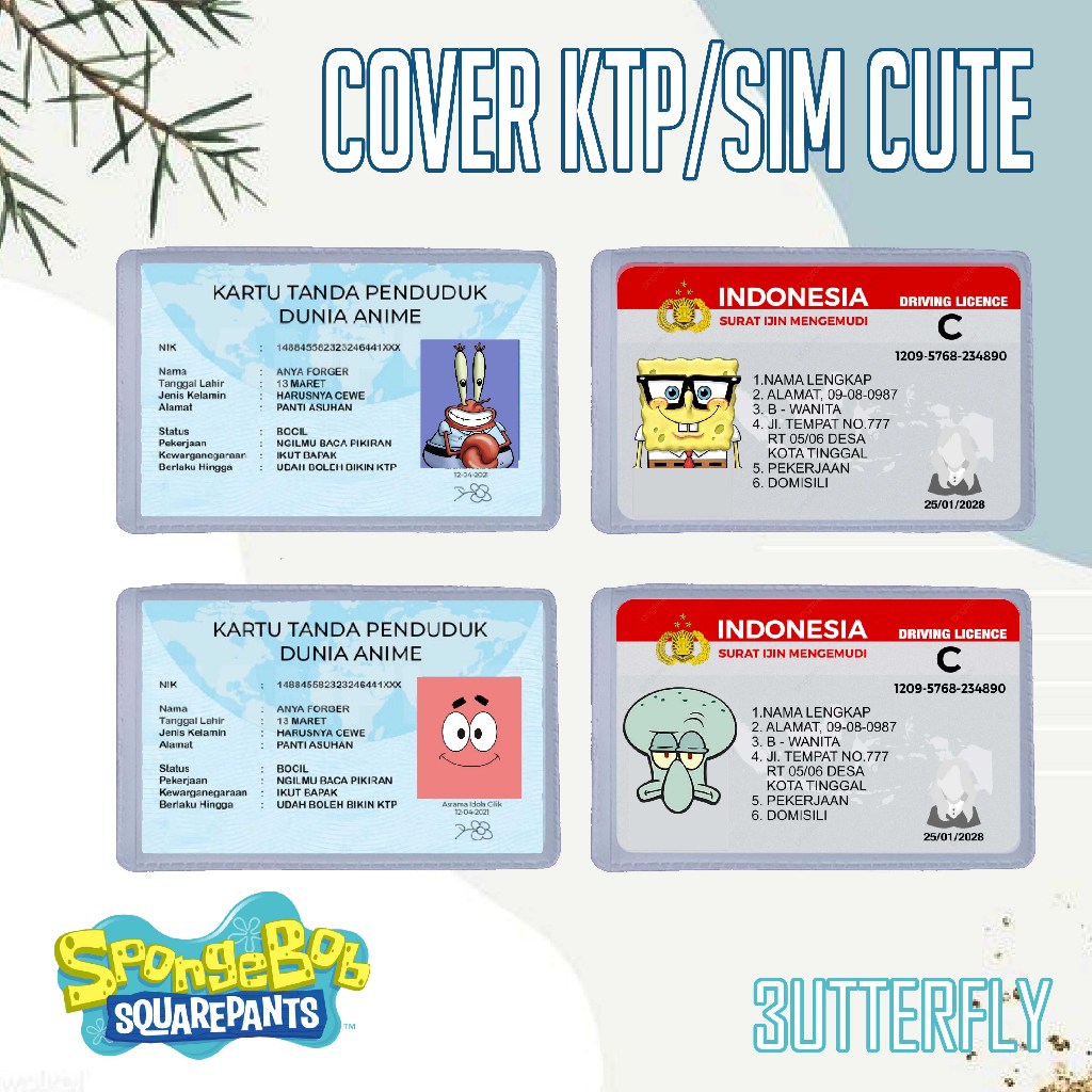 Jual Cover Pelindung Kartu Identitas KTP SIM Karakter Spongebob ...