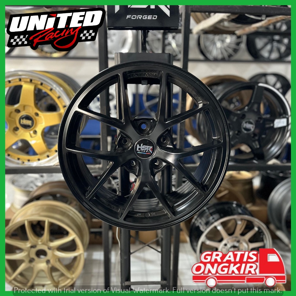 Jual VELG RACING R17 HSR WURZBURG BLACK PCD 5X120 UNTUK BMW ALL TYPE PELAK RING 17 SPORTY ...