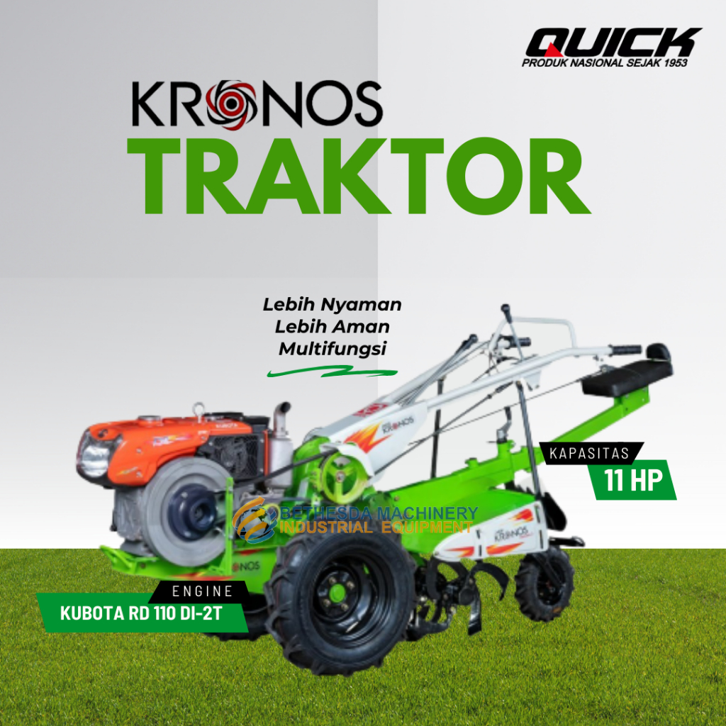 Jual Traktor Kronos Quick + Kubota Engine Diesel 11 hp RD 110 | Shopee Indonesia