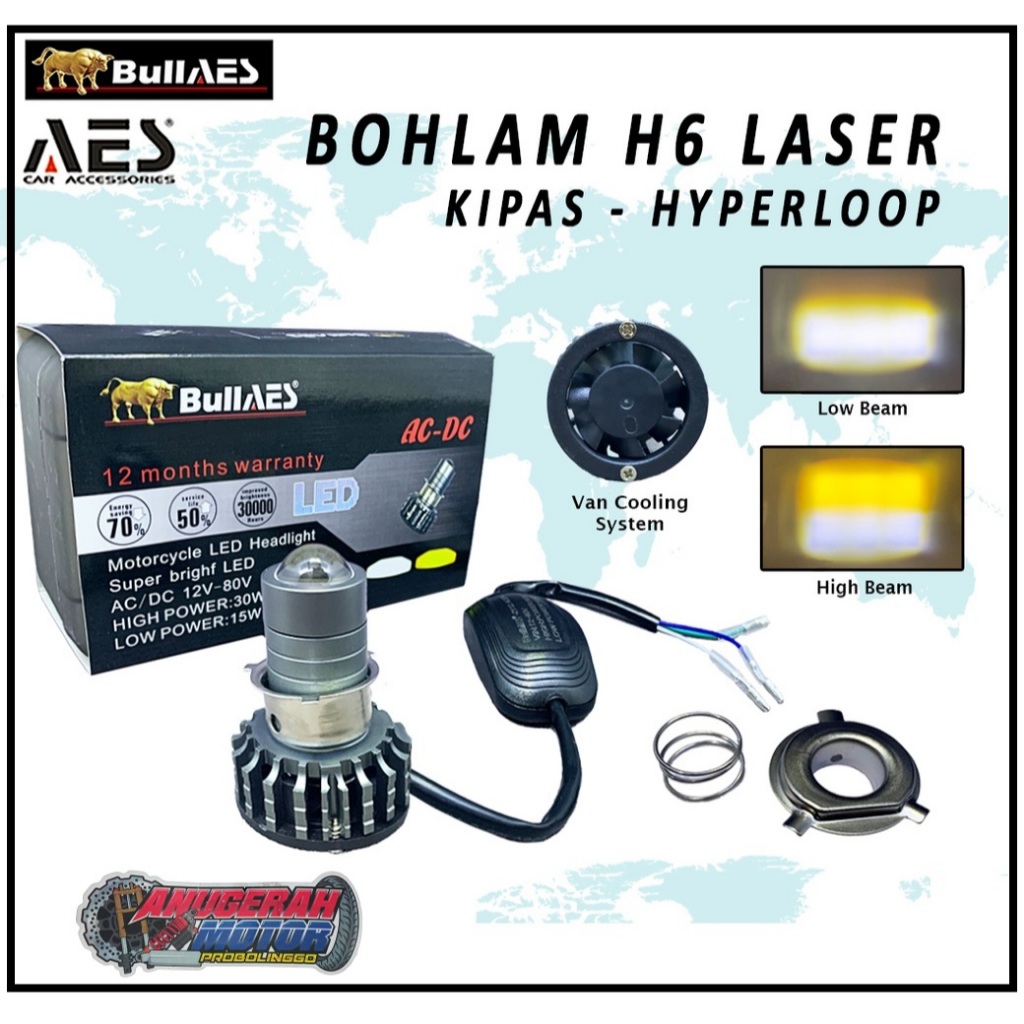 Jual Lampu Led Laser H6 H4 Hyperloop AC DC Brand BULLAES | Shopee Indonesia