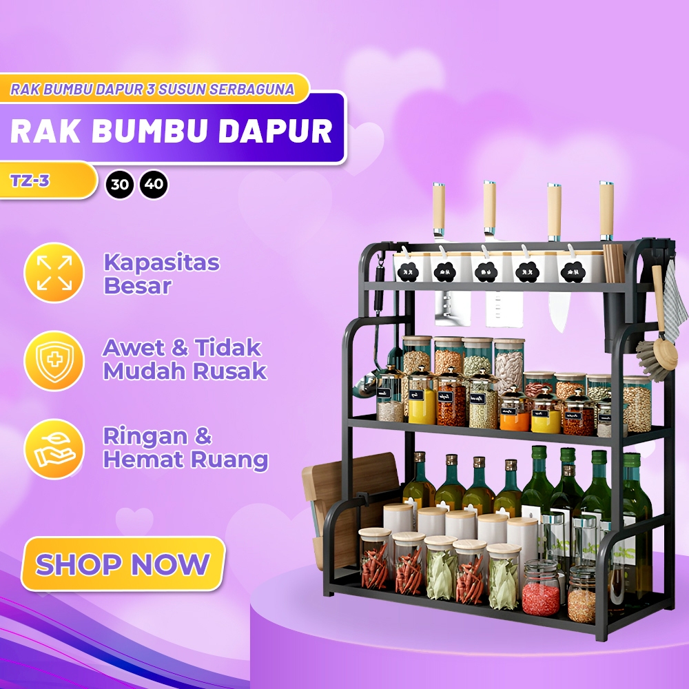 Jual Lapak Wallpaper Official Shop Rak Bumbu Dapur 2-3 Susun Rak Bumbu ...