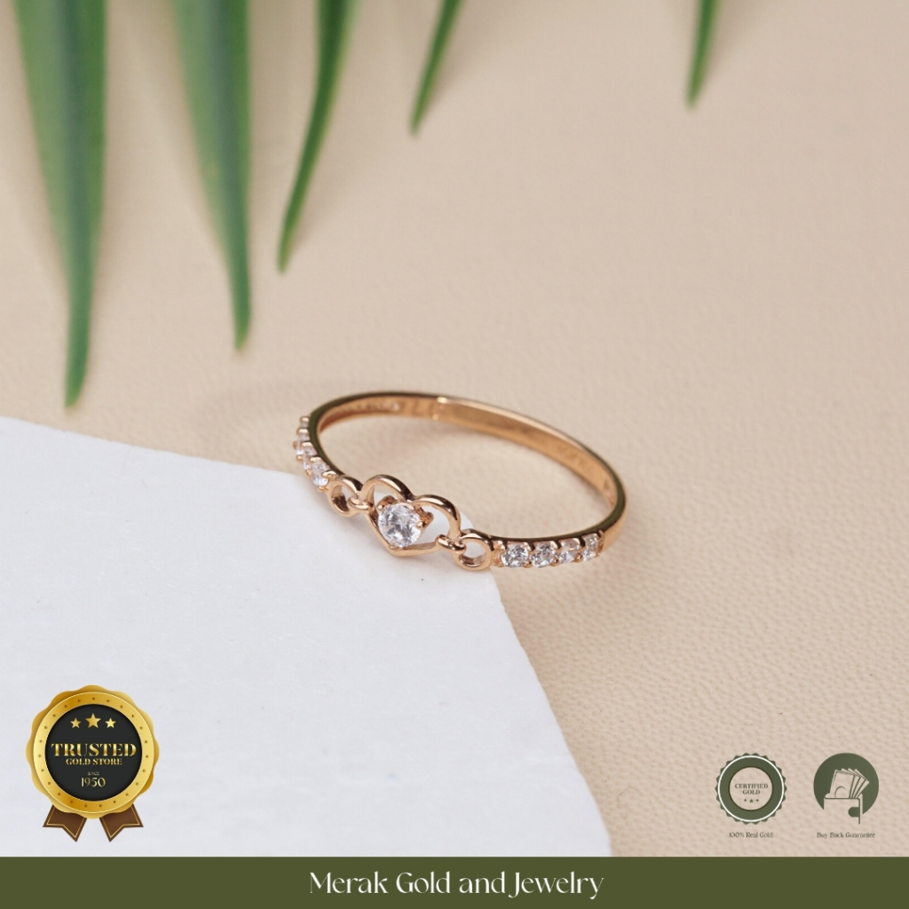 Jual Merak Gold - CINCIN GOLD STACK RING LOVE | EMAS TUA KADAR 16K ...