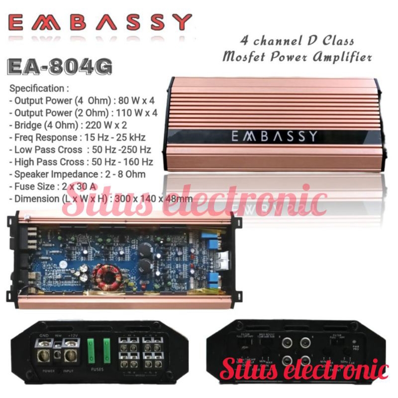 Jual Power amplifier 4ch Embassy New EA 804G | Shopee Indonesia
