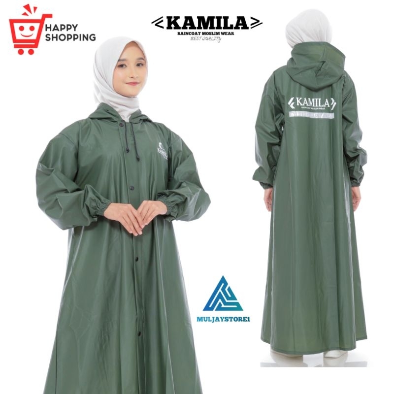 Jual Jas Hujan Wanita Model Gamis Original KAMILA Bahan PVC 0,25 ...