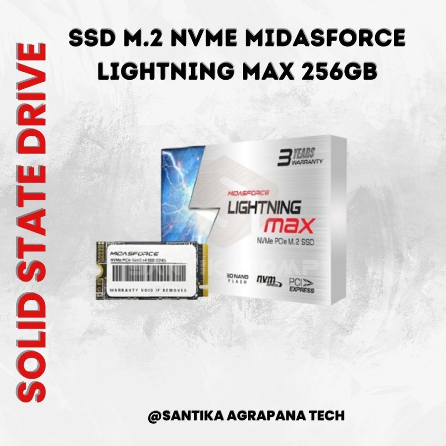 Jual NVME M2 256GB 2242 MIDASFORCE LIGHTNING MAX PCIE GEN3 X4 | Shopee ...