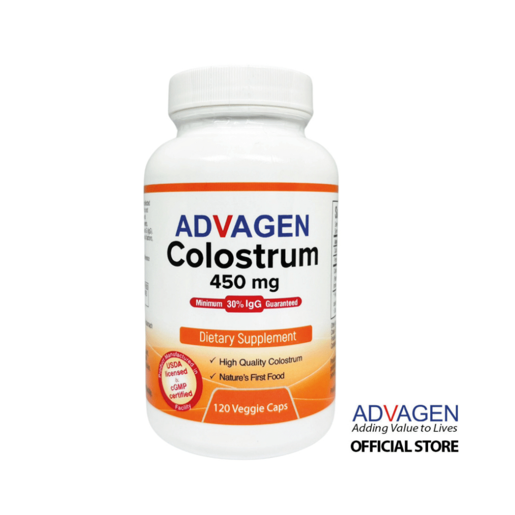 Jual ADVAGEN Colostrum 450mg capsule 120s - Pure bovine colostrum ...