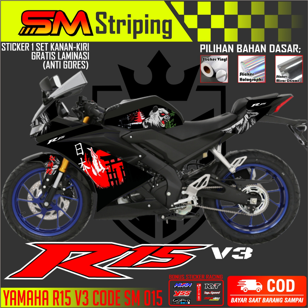 Jual Sticker Stiker Striping Variasi Semi full Body R15 V3 / R15 V3 ...