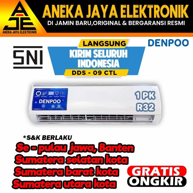 Jual AC SPLIT DENPOO 1 PK DDS 09 CTL+ PASANG INSTALASI & UNIT ONLY SAJA | Shopee Indonesia