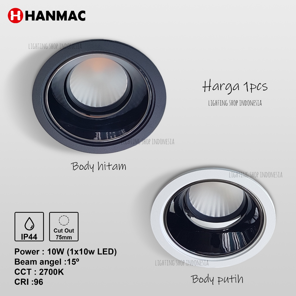 Jual Lampu downlight 10watt 15 derajat inbow tanam led + reflector ...