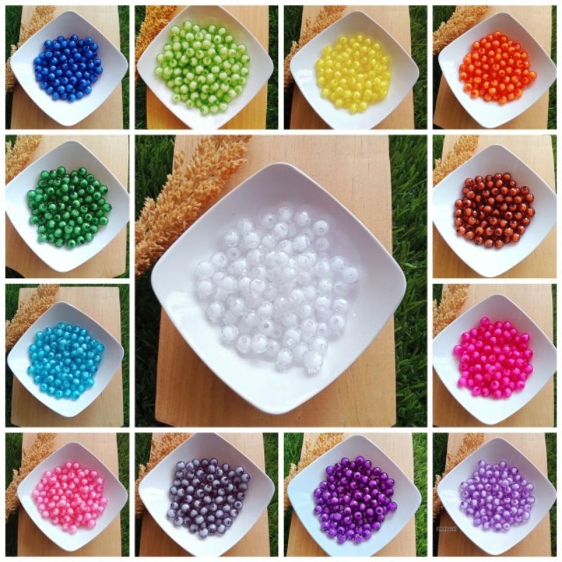 Jual Manik kaca bulat isi 25gram - manik kaca - manik bola - monte ...