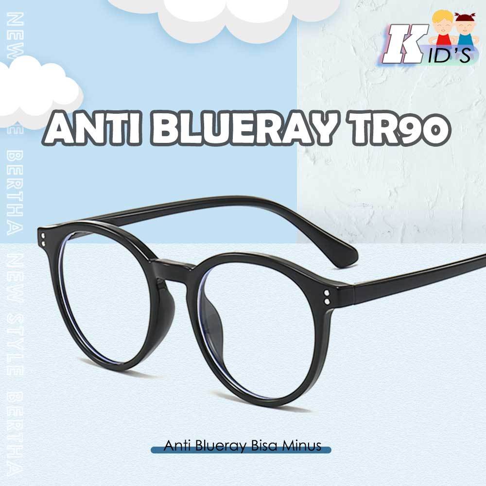 Jual Bertha Kacamata Anak Antiradiasi Blueray Bentuk Bulat Bahan TR90 Kokoh Keren Bisa Minus ...