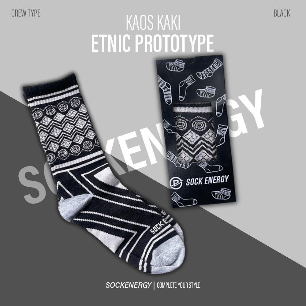 Jual Kaos Kaki Sock Energy Etnis Prototype- Black- Bahan Katun, One Size Dewasa GKS | Shopee ...