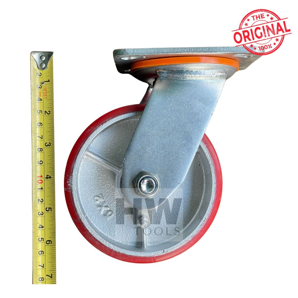 Jual Roda Besi PU Heavy Duty 5 Inch Hidup Castor Wheel PU 5" HD Swivel ...
