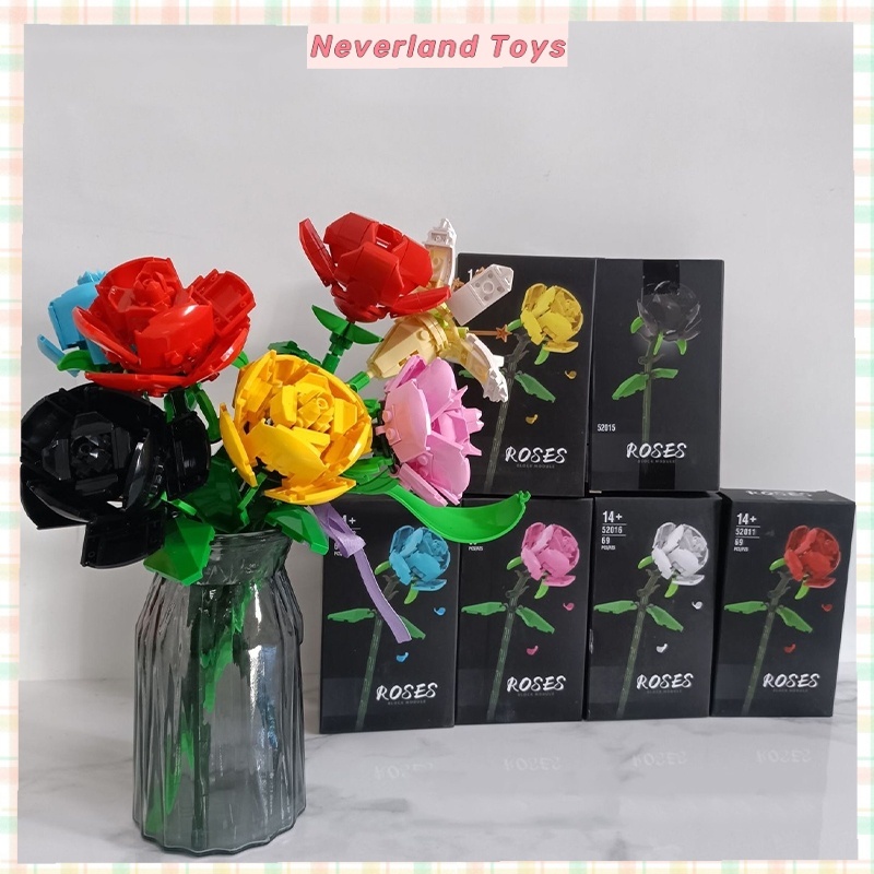Jual Neverland Toys DIY Rose Nano Block Bricks Bunga Mawar Mainan Balok ...