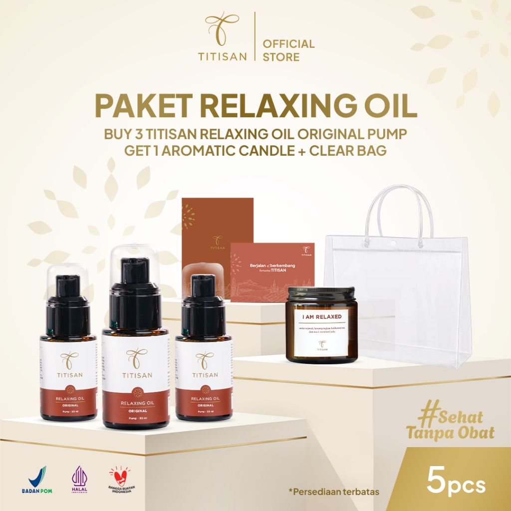 Jual PAKET Titisan Relaxing Oil Pump Buy 3 Get 1 Candle | Shopee Indonesia