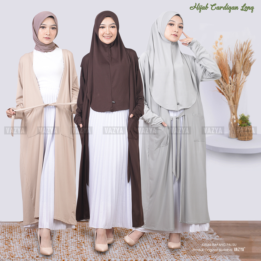 Jual Outer Cardigan Hijab Muslimah Panjang Long Cardigan Wanita Long ...