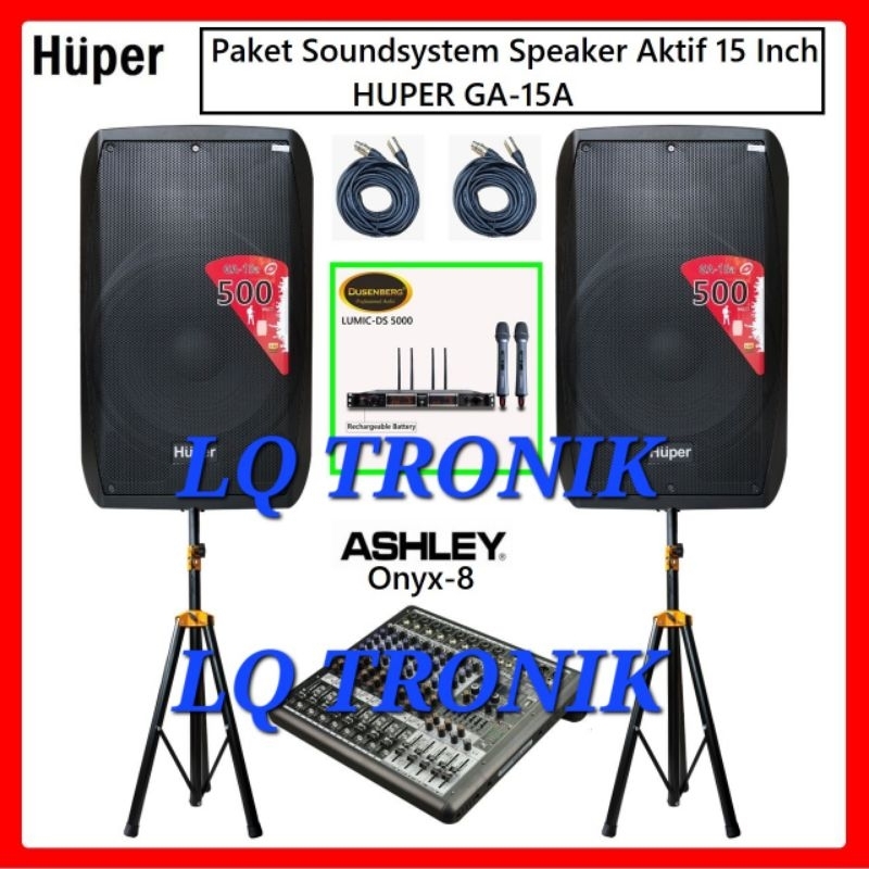 Jual PAKET SOUNDSYSTEM OUTDOOR SPEAKER 15 INCH HUPER GA 15A, MIXER 8 ...