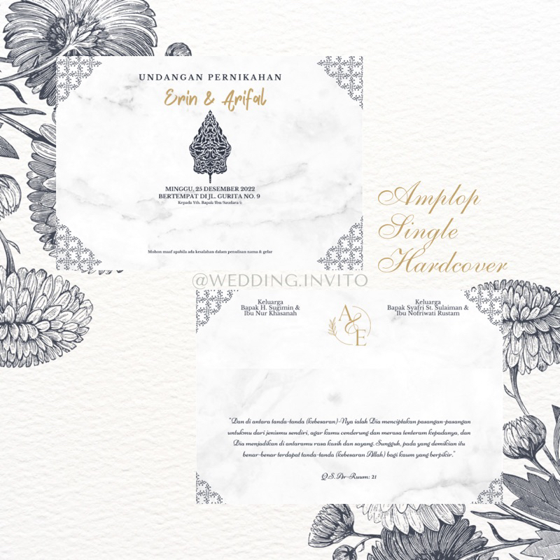 Jual [Jawa Gunungan Wayang-Biru Ekonomis Print Only] Cetak Undangan ...