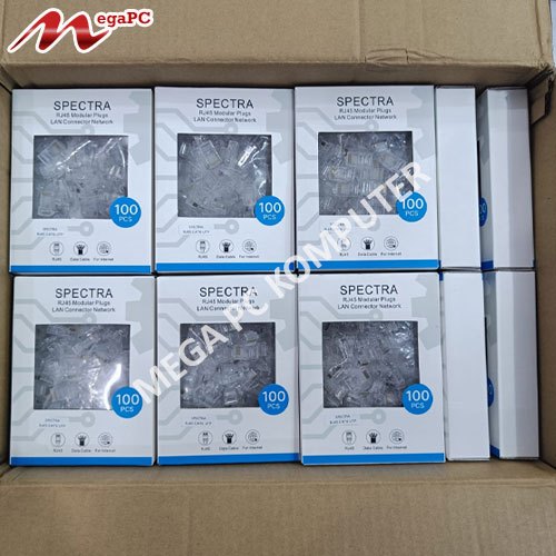 Jual KONEKTOR RJ45 CAT 6 UTP SPECTRA ISI 100PCS | Shopee Indonesia