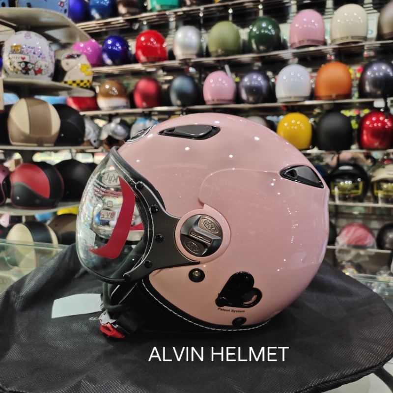 Jual Helm KYT elsico solid Light peach/ KYT Elsico polos light peach ...