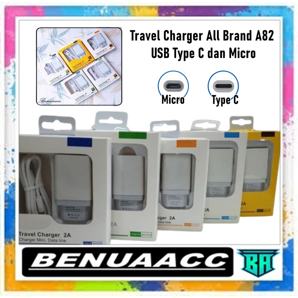Jual (ba) TC/Travel Charger All Brand A82 USB Type C dan Micro | Shopee ...