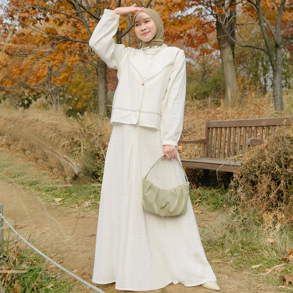 Jual Lozy Hijab - Haffa Set (One Set Linen Vest dan Rok) | Shopee Indonesia
