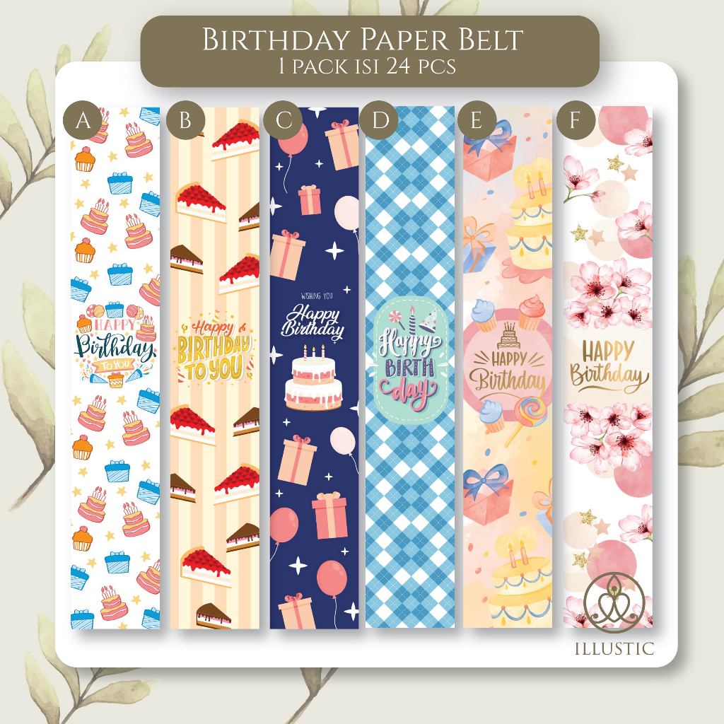 Jual Paper Belt Sleeve Ulang Tahun Happy Birthday (isi 24 pcs) | Shopee ...