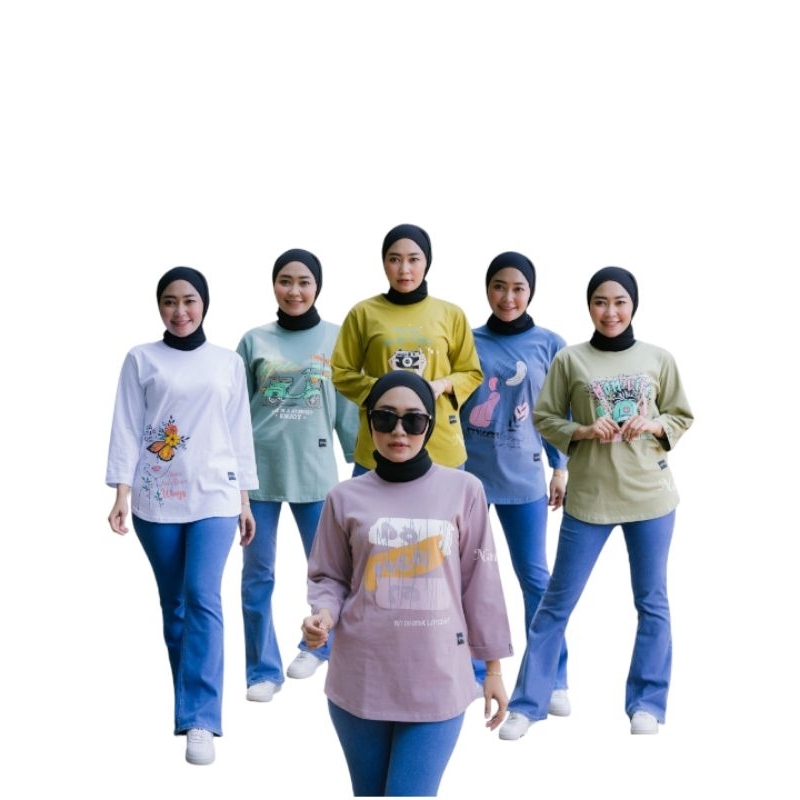 Jual Stik Balik Kaos Atasan Wanita Terbaru Lengan Stik Balik Nameera ...