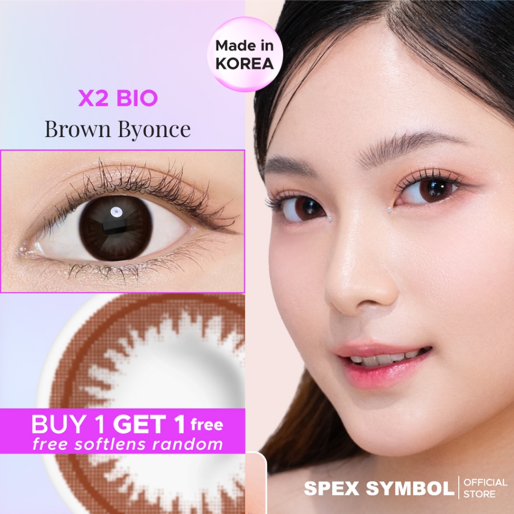 Jual Spex Symbol X2 Bio Softlens Varian Brown Byonce | Shopee Indonesia