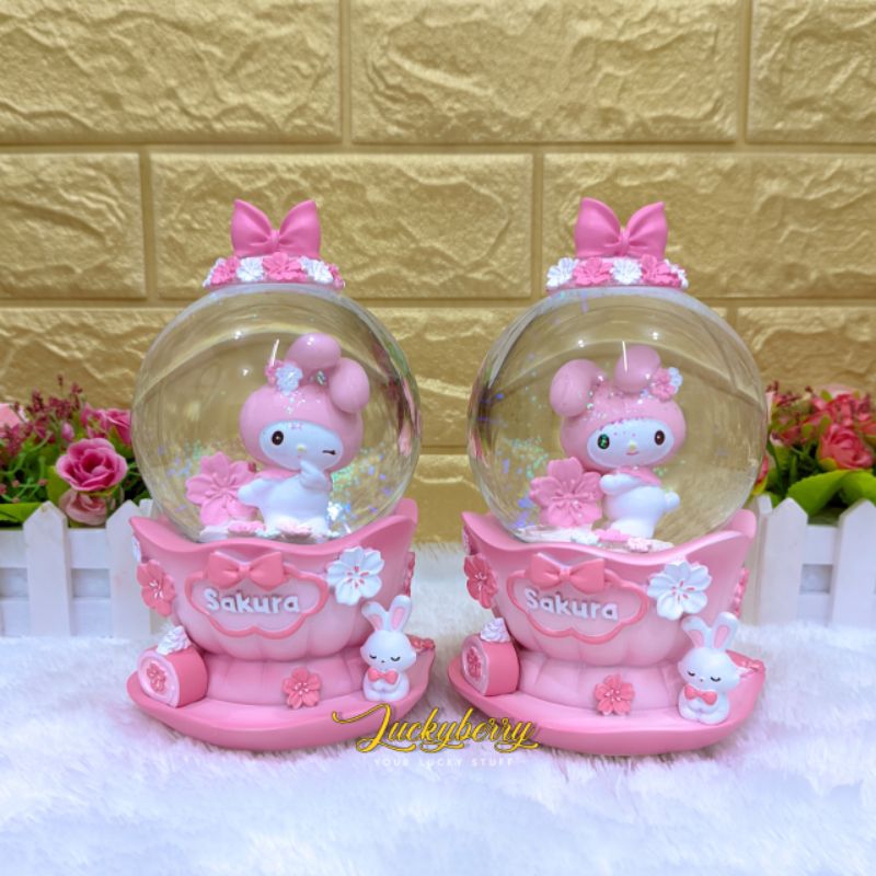 Jual Snowball /Pajangan Bola Kaca Musik Box My Melody Sakura XL (100 ...